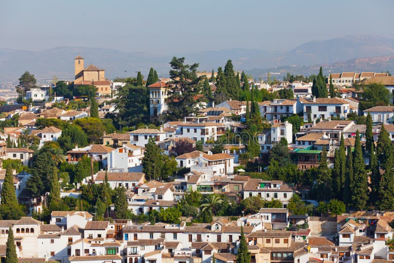 View of the Arab Quarter in Granada Stock Image - Image of traditional ...