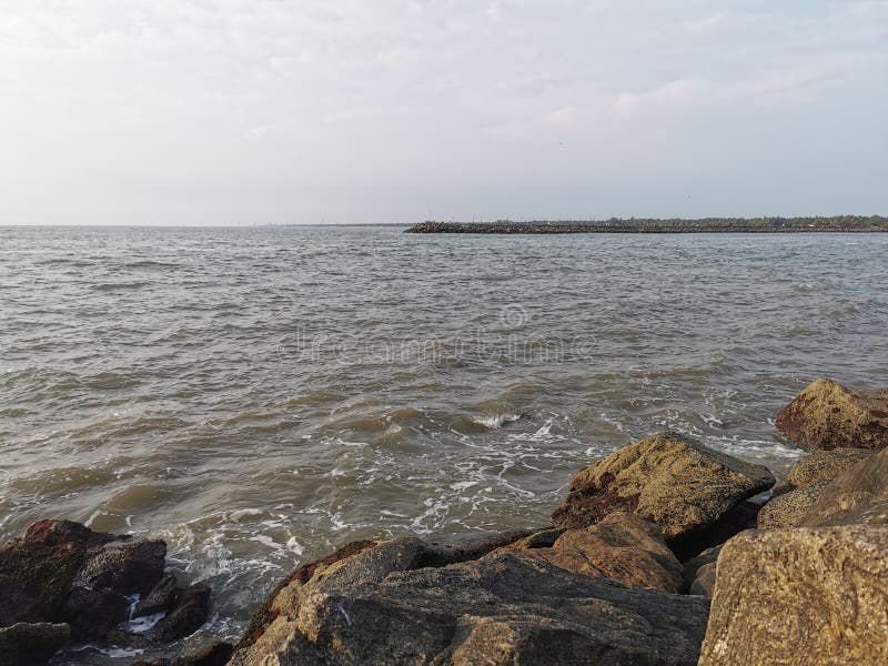 View of Arabian Sea from Kerala Stock Photo - Image of waves, cloud ...