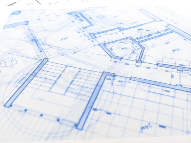 House Plan Project Engineering Design on Side View Stock Photo - Image ...