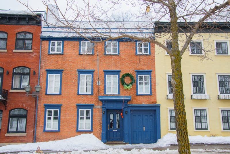 View of the Architecture of the Pretty Old Town of Quebec Stock Image ...