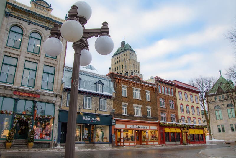View of the Architecture of the Pretty Old Town of Quebec Editorial ...