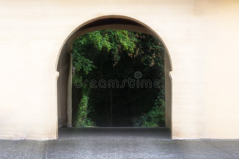 View through an archway stock photo. Image of columns - 82035588
