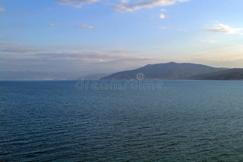 View of Argolic Gulf from Nafplio Stock Photo - Image of nafplion, long ...