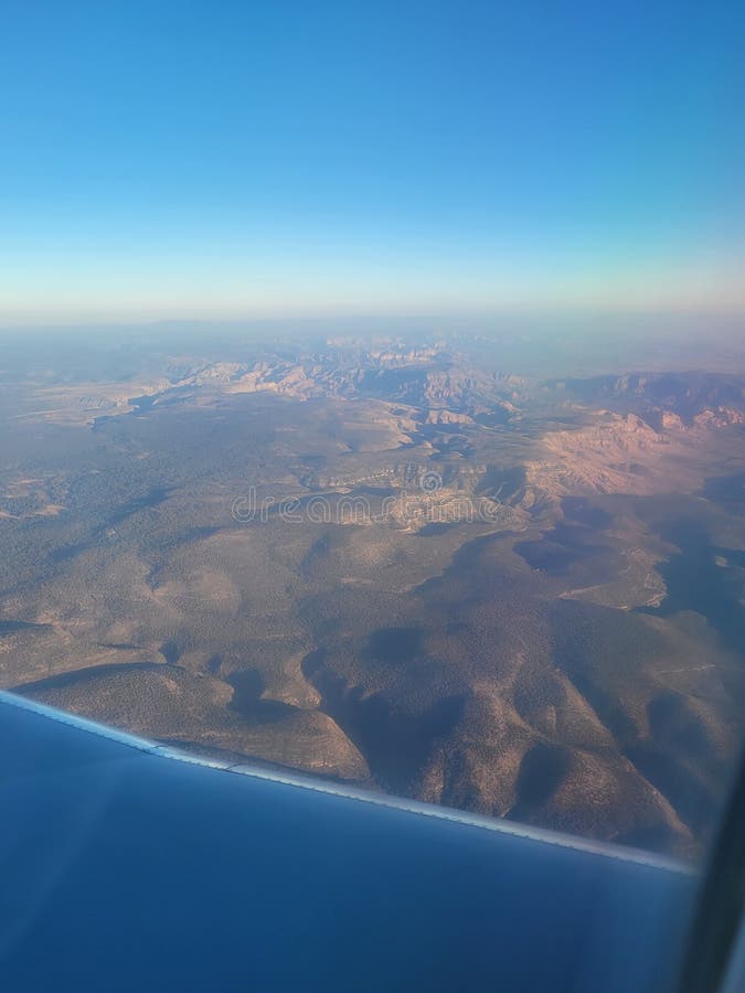 A View of Arizona through a Plane Window Stock Photo - Image of horizon ...
