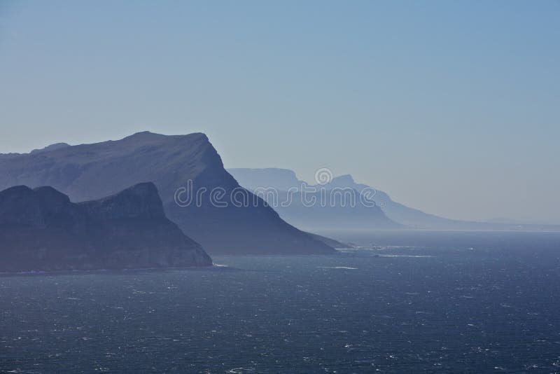 View Around from Cape Point, South Africa Stock Photo - Image of false ...