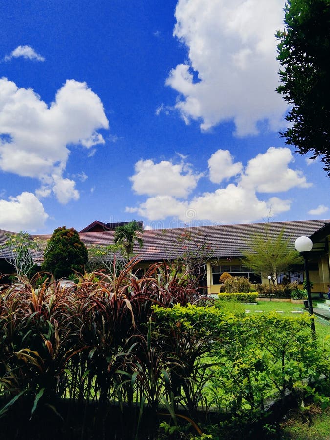 View Around the House in Sunny Weather and Blue Sky Stock Photo - Image ...