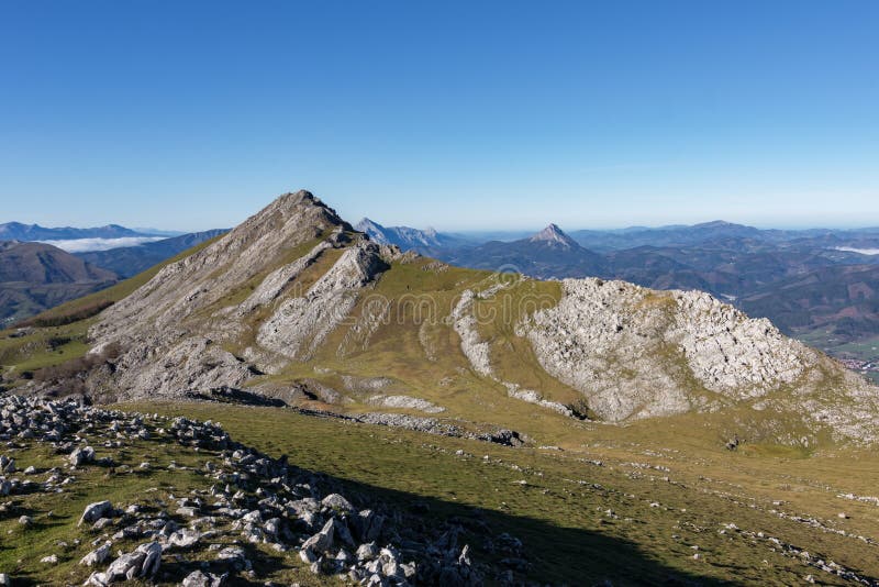 View from Arriurdin Mountain in the Basque Country (Spain) Stock Image ...