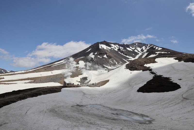 View of Asahidake (Mount Asahi) in Japan Stock Image - Image of vents ...