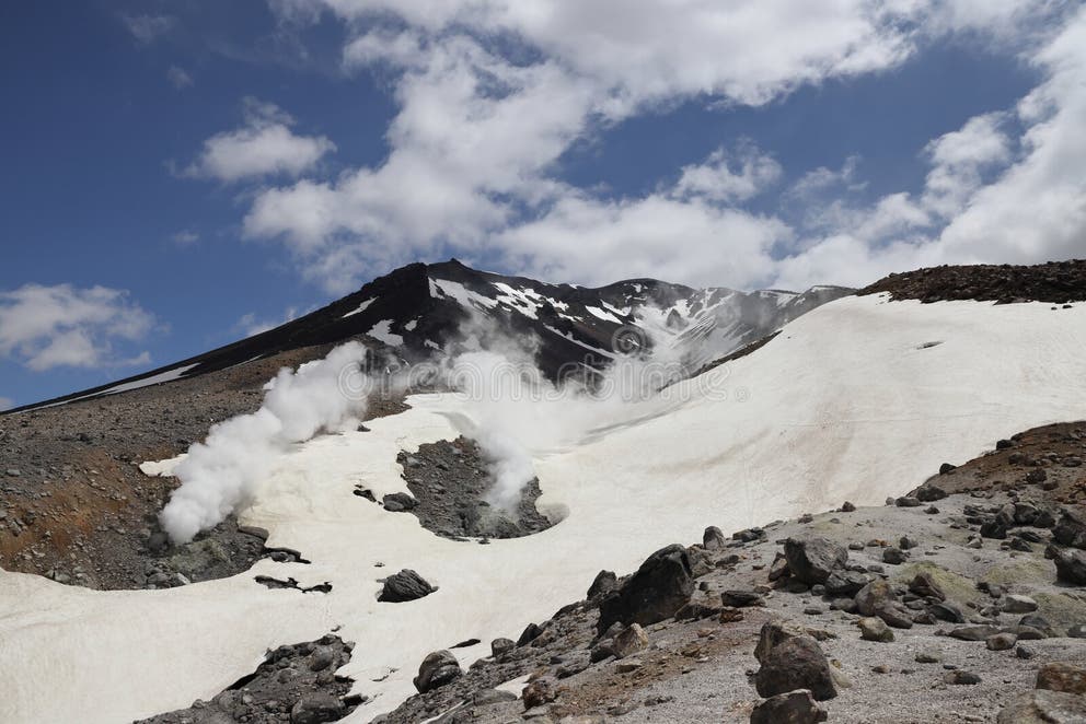 View of Asahidake (Mount Asahi) in Japan Stock Photo - Image of ...