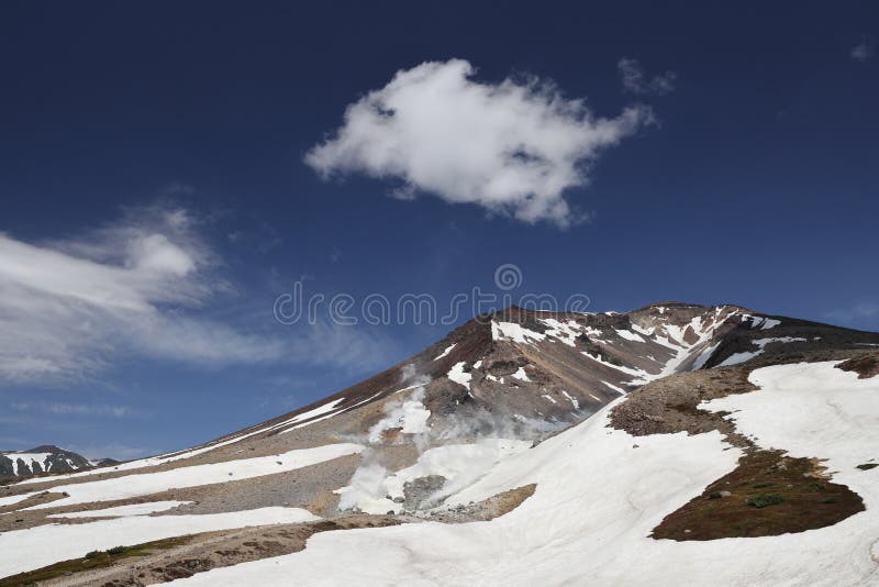 View of Asahidake (Mount Asahi) in Japan Stock Photo - Image of crater ...
