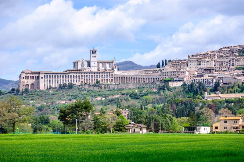View of Assisi old city stock photo. Image of poppy, medieval - 33533176