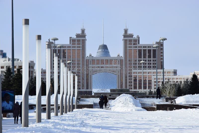A View in Astana / Kazakhstan Editorial Stock Image - Image of snow ...