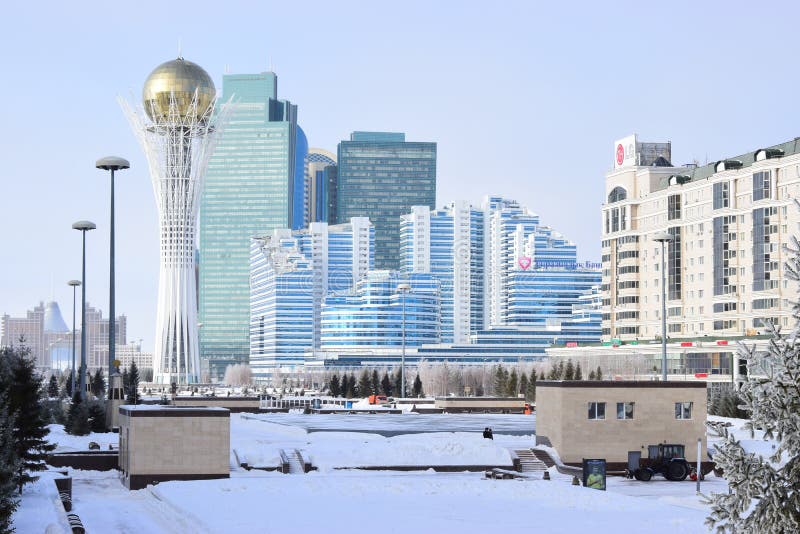Astana in winter day. stock image. Image of monuments - 29173815
