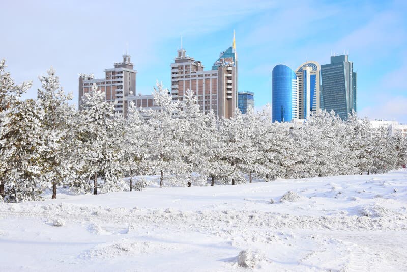 View in Astana in winter editorial stock image. Image of photograph ...