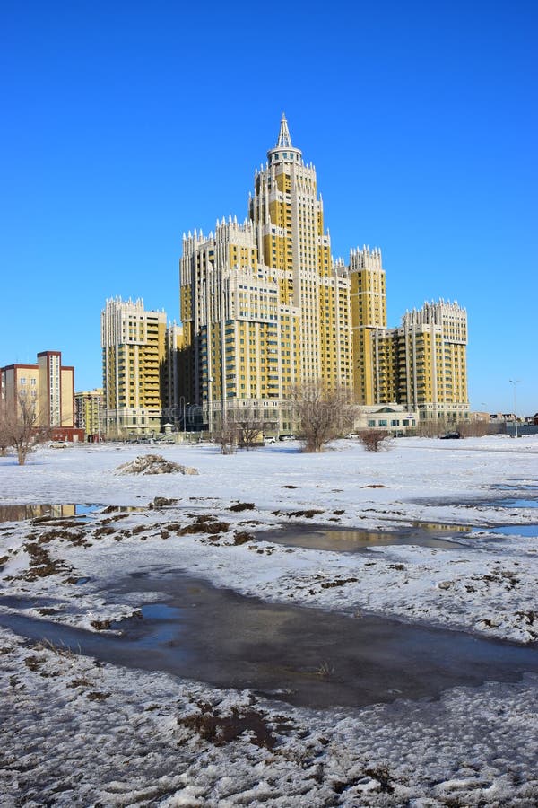 View in Astana in winter editorial stock photo. Image of frost - 51674153