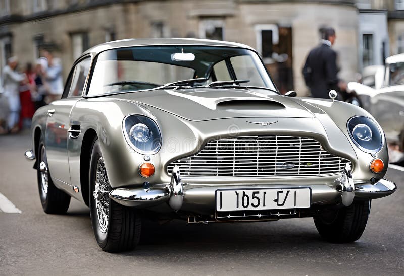 A View of an Aston Martin DB5 Car Stock Illustration - Illustration of ...