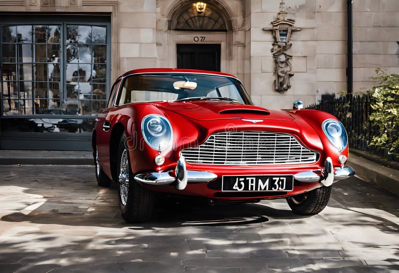 A View of an Aston Martin DB5 Car Stock Illustration - Illustration of ...