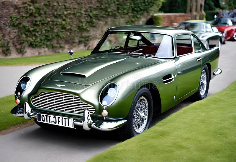 A View of an Aston Martin DB5 Car Stock Illustration - Illustration of ...
