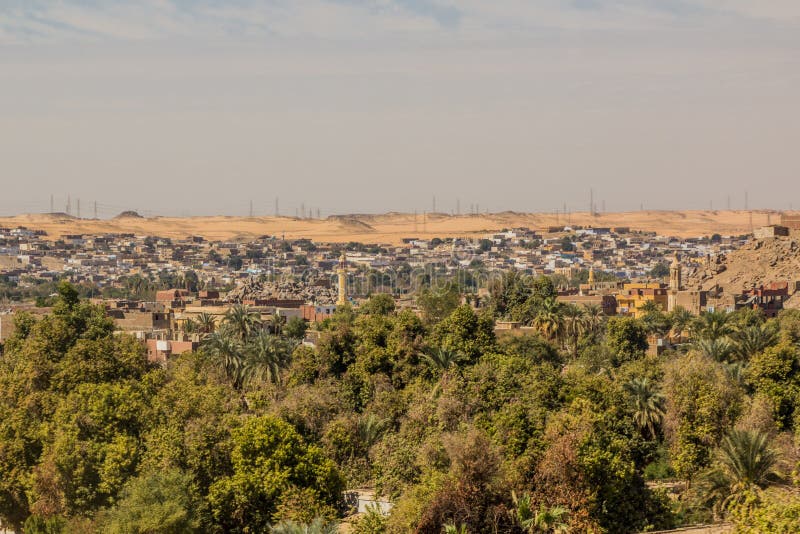 View of Aswan suburbs, Egy stock image. Image of house - 266971105