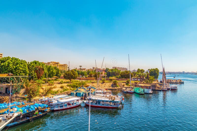 View of the Aswan Waterfront from the Nile River Editorial Photography ...