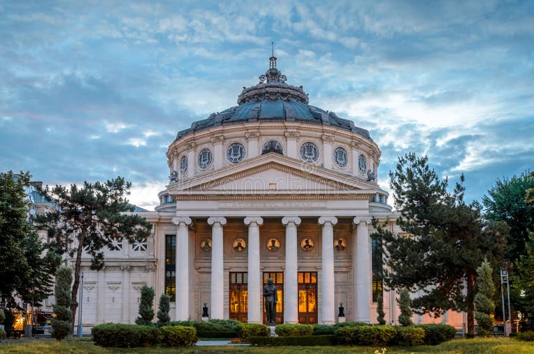 Bucharest Atheneum in the Morning Light Stock Photo - Image of view ...