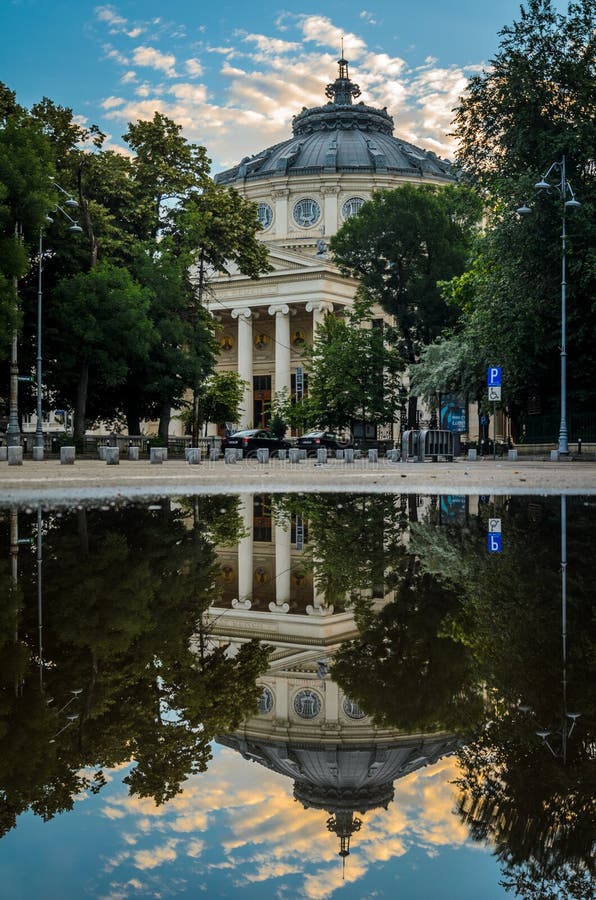 Bucharest Atheneum in the Morning Light Editorial Photography - Image ...