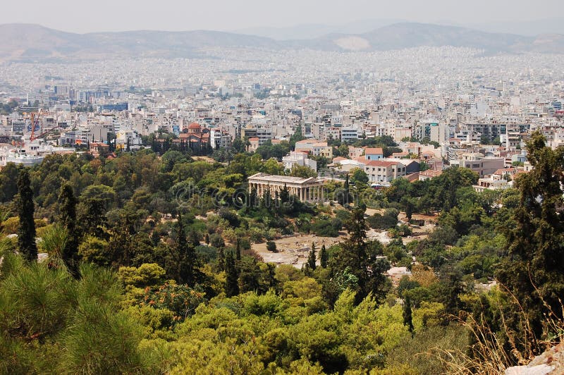 View of Athens stock photo. Image of travel, athens, theseion - 13812504