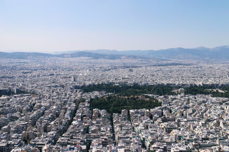 The View of Athens from Above Stock Image - Image of suburb, athens ...