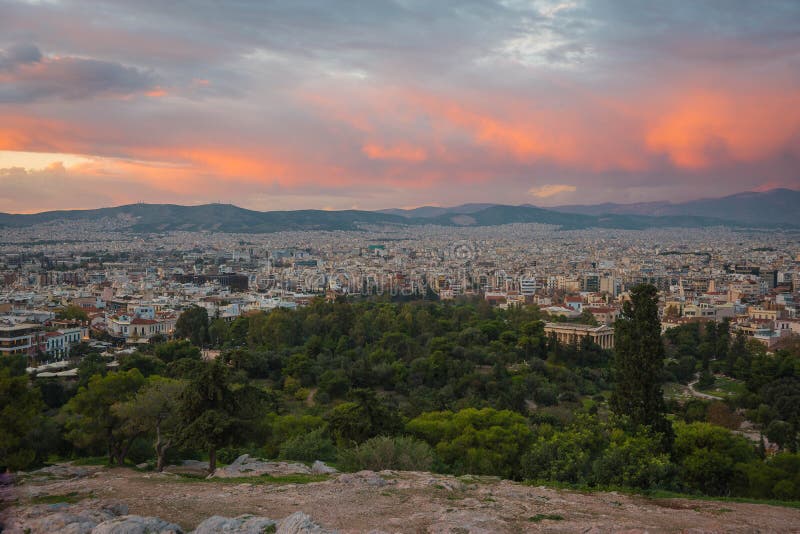 Acropolis at sunset stock photo. Image of greek, international - 13955734