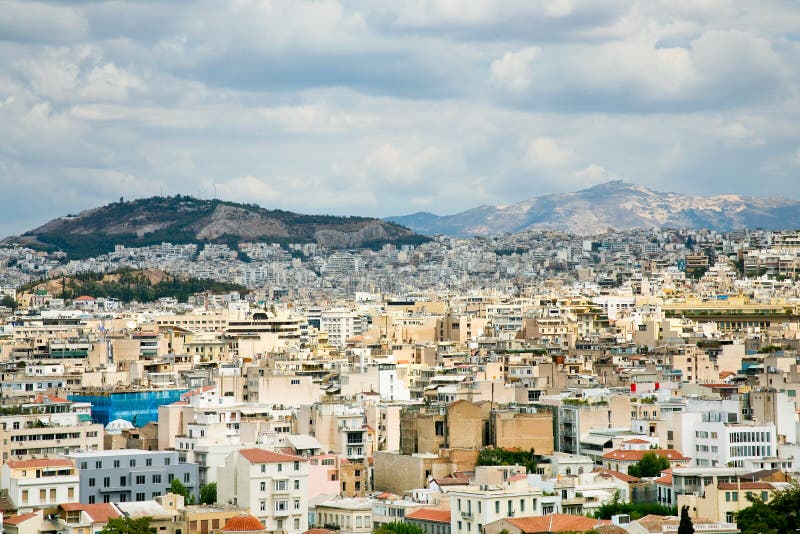 View on Athens, Greece stock image. Image of greek, view - 18484299