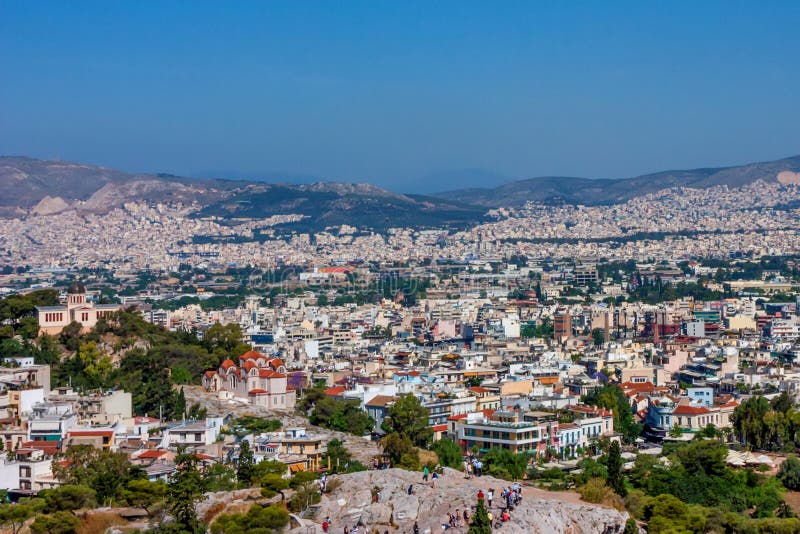 View of Athens in Greece stock photo. Image of attraction - 86092222
