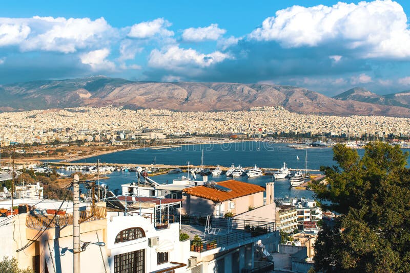 View of Athens with Mountains, Greece. Panorama. Stock Photo - Image of ...