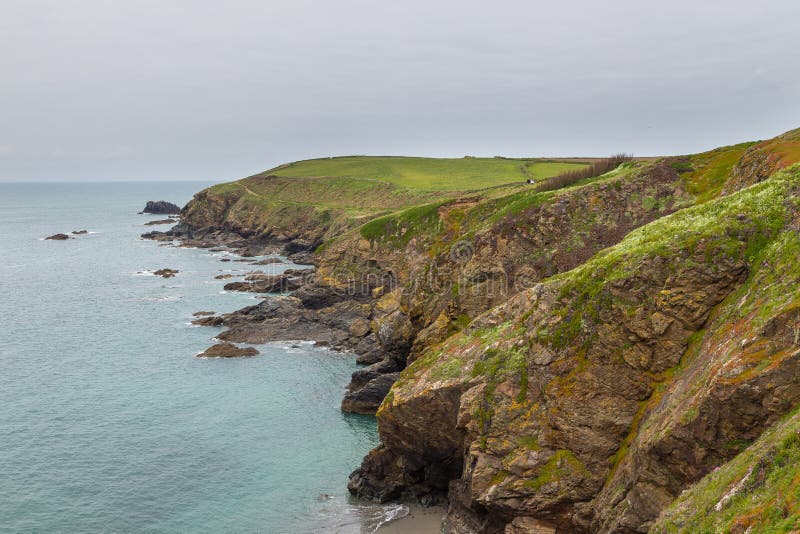 View of Atlantic Coast of Cornwall- Lizard Point, UK Stock Photo ...