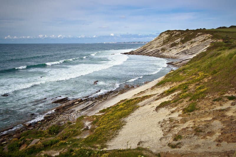 View of the Atlantic Coast in France Stock Photo - Image of cloud ...