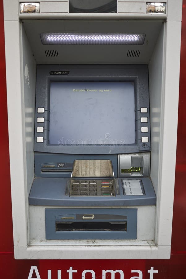 View of an ATM editorial photography. Image of screen - 131692907