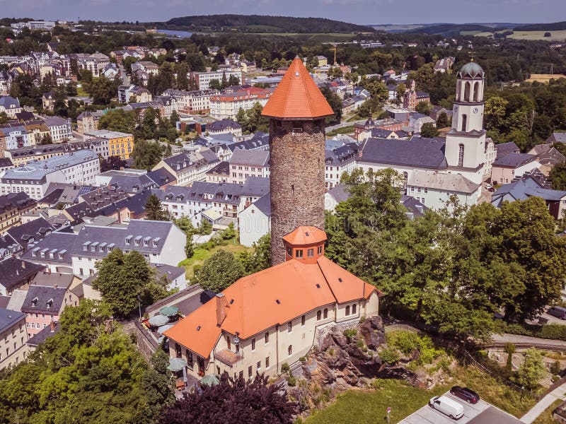 Panorama from Auerbach Castle Tower, Germany Stock Photo - Image of ...