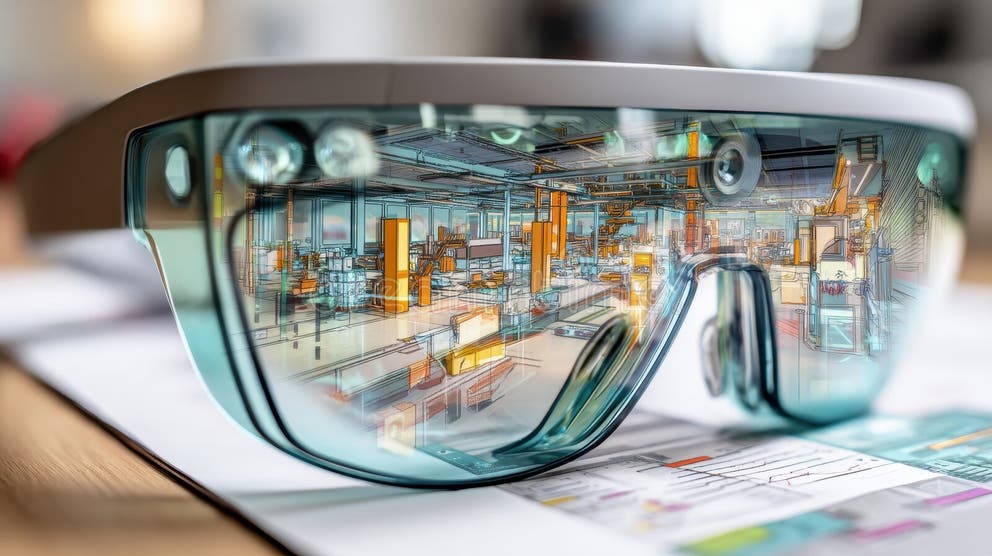 View of Augmented Reality Glasses Displaying a Transparent User ...