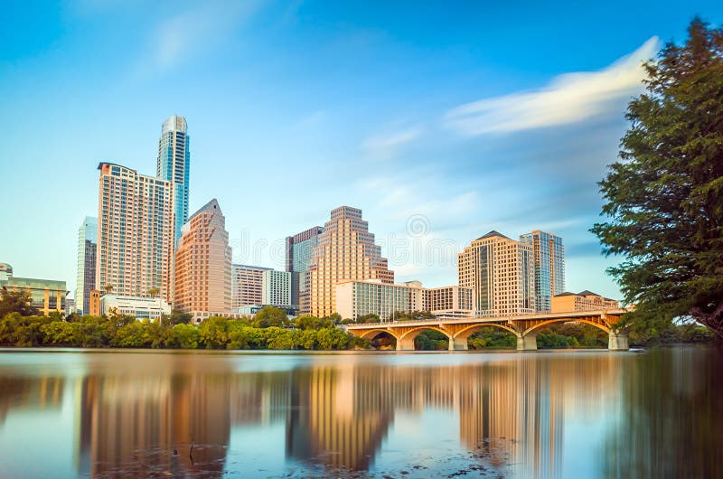 Downtown Austin stock photo. Image of lake, scene, shores - 7567614