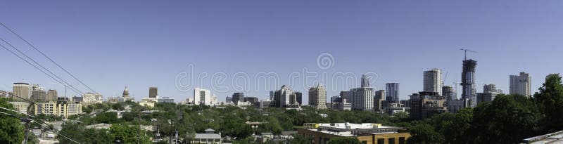 View of Austin Texas with Blue Sky. Stock Image - Image of spring ...