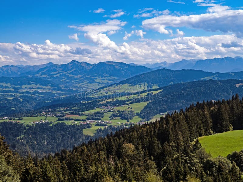 View of the Austrian Alps from the Summit of Mount Pfander Stock Image ...