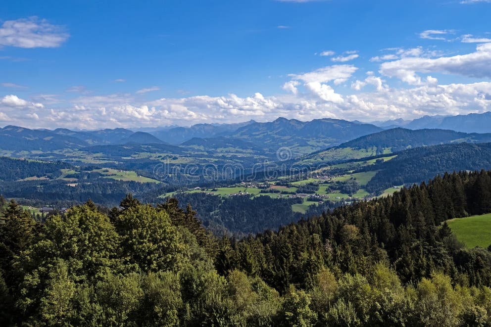 View of the Austrian Alps from the Summit of Mount Pfander Stock Image ...