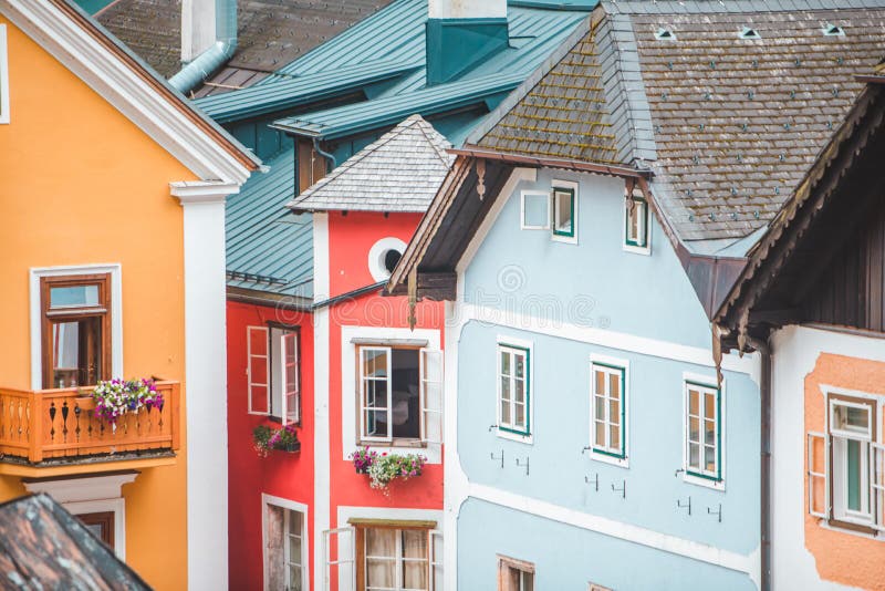 View of Austrian Building at Alpine Lakeside Stock Photo - Image of ...