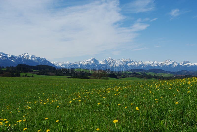 View on Austrian and German Alps from Hill Near St Stock Photo - Image ...