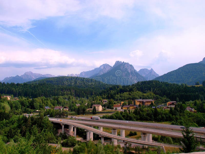View of Autobahn in Austria Stock Image - Image of mountain, green ...