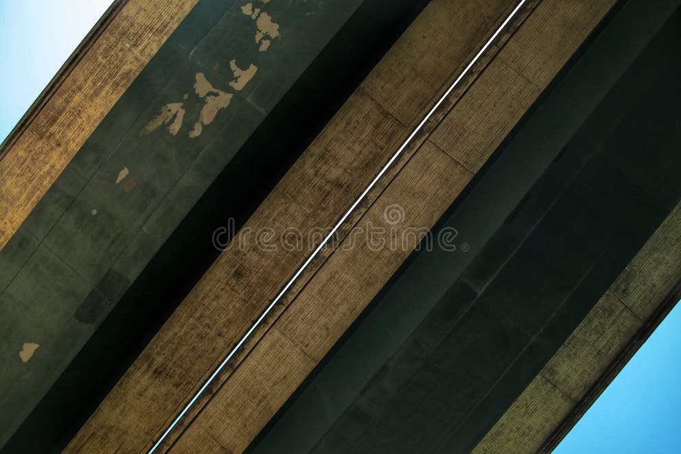 View of an Autobahn Bridge Underside Beams Stock Image - Image of angle ...