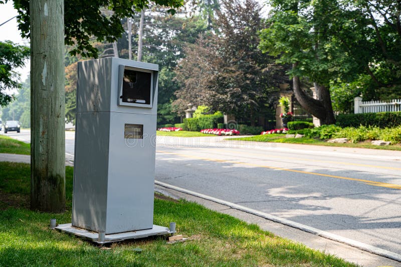 View of Automatic Speed Radar Device Box on Roadside Stock Photo ...