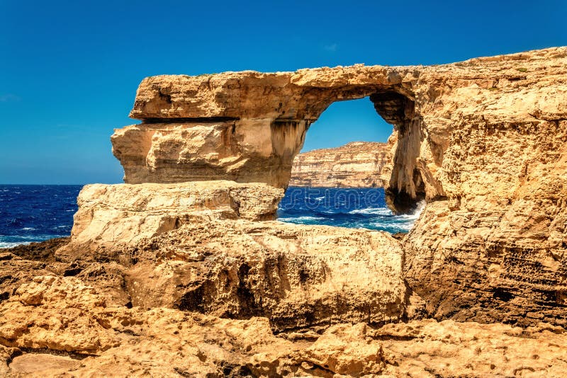 View at Azure Window in Malta Stock Image - Image of clear, place: 74096939