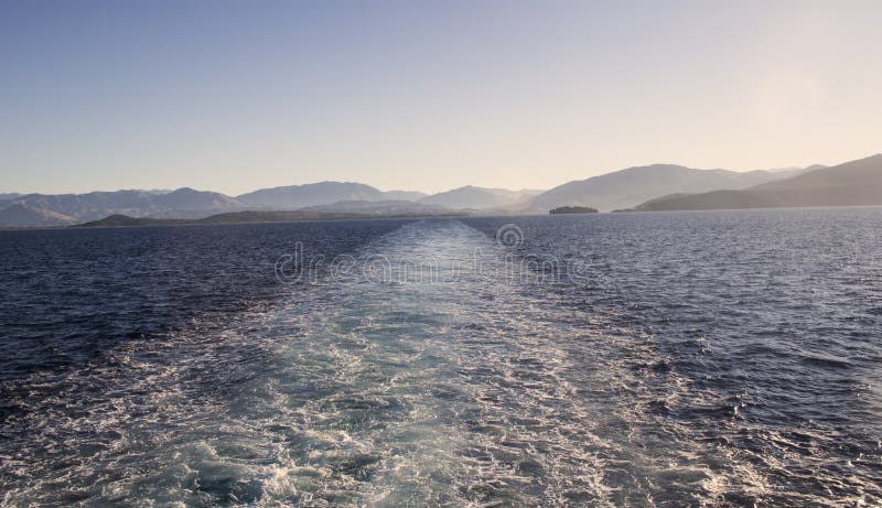 A View from the Back of a Cruise Ship Stock Image - Image of ship, post ...