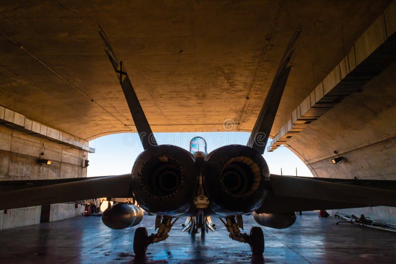 Back of an F18 Fighter in the Hangar Stock Image - Image of plane ...