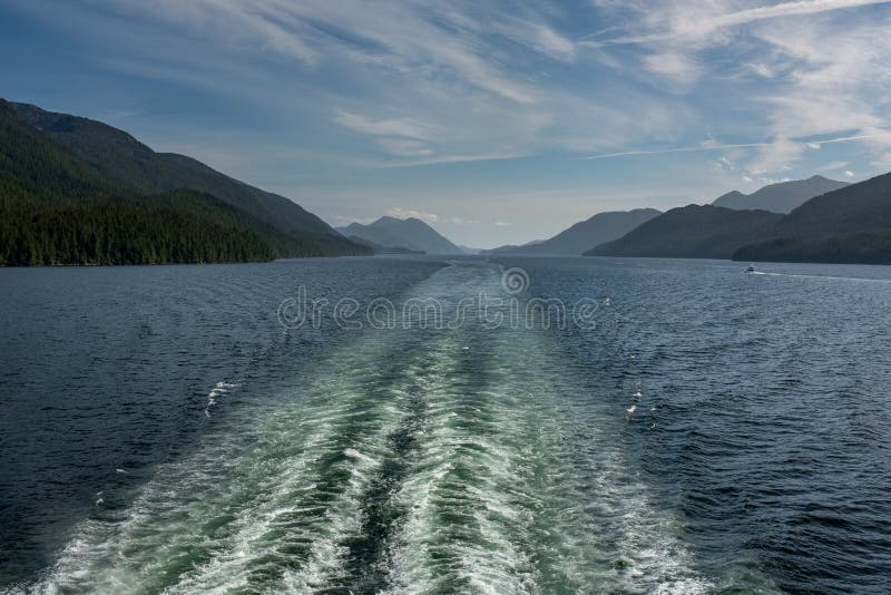 The Back of the Ferry Leaving the Port Stock Image - Image of lake ...